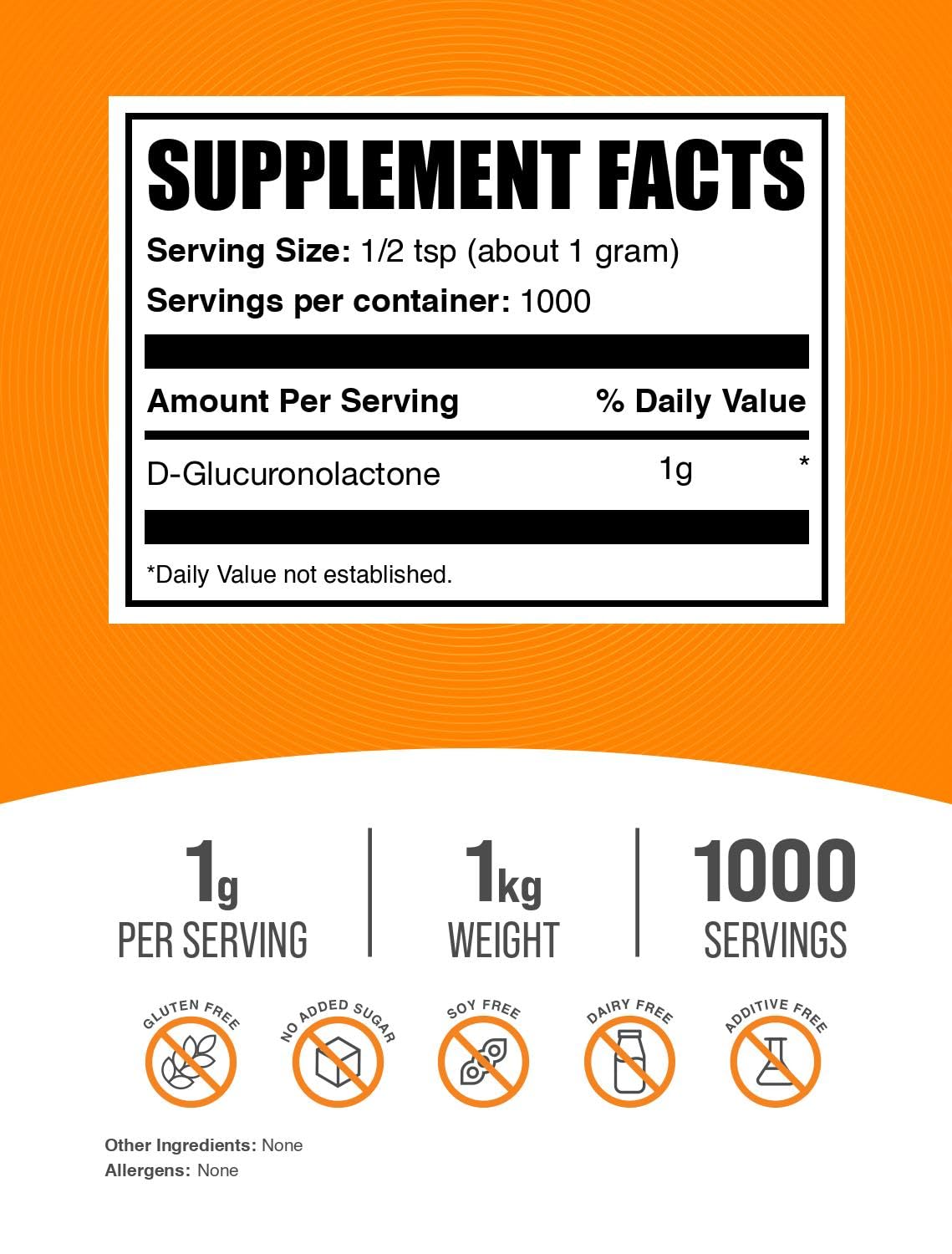 1kg Glucuronolactone powder for endurance