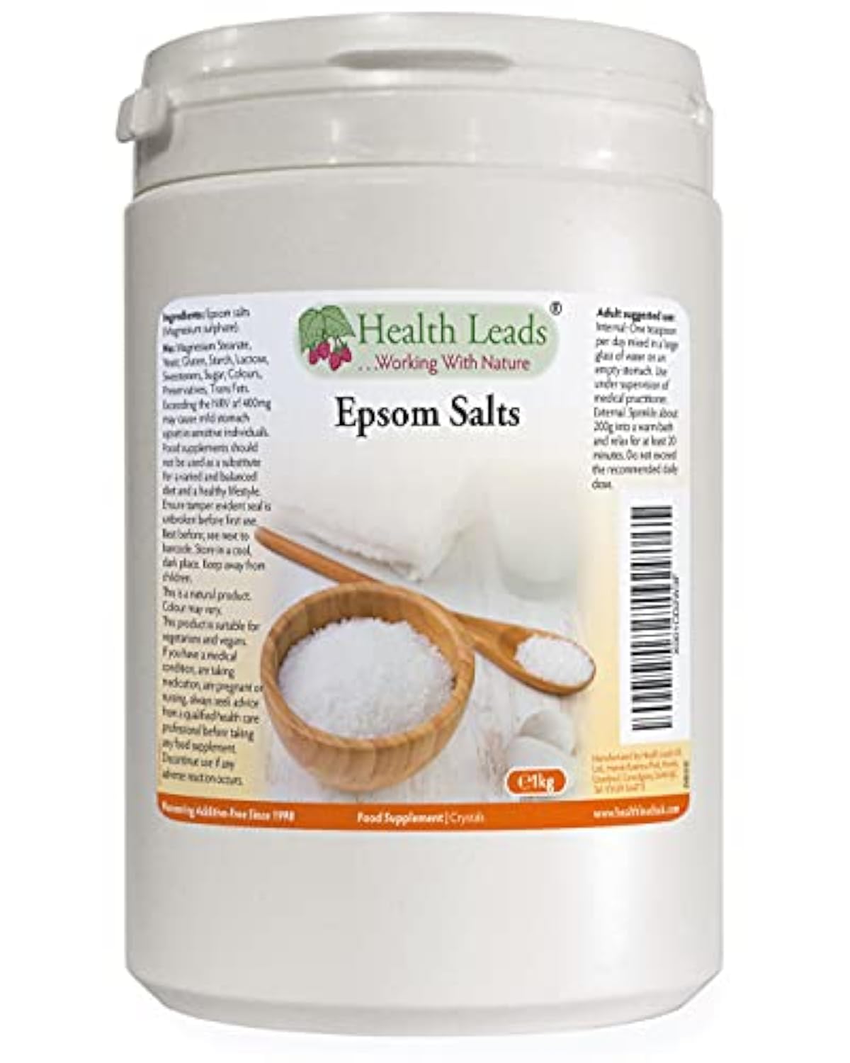 1kg resealable epsom salts container