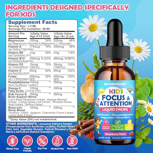 2 Fl Oz kids focus drops