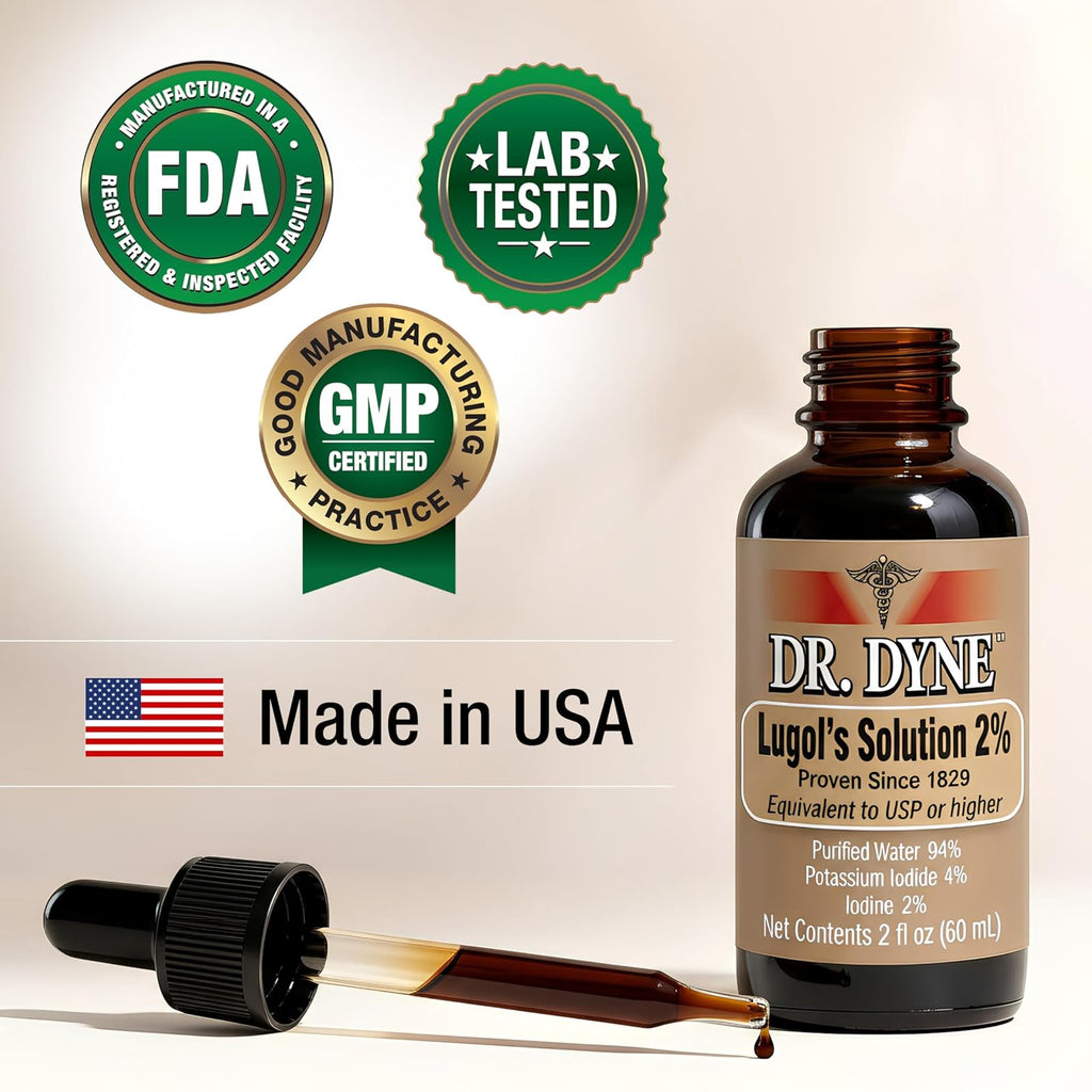 2% iodine solution for thyroid support