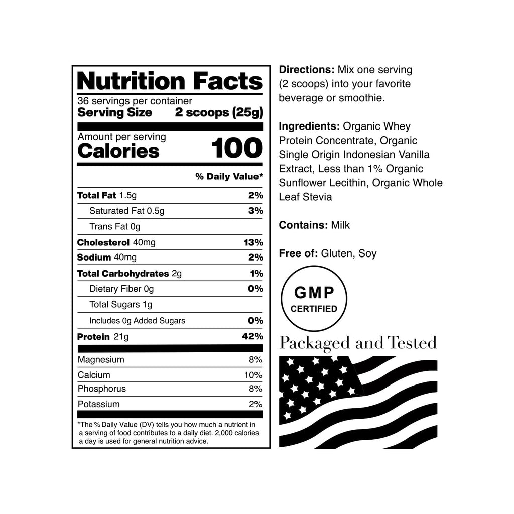 2 lb organic whey protein tub