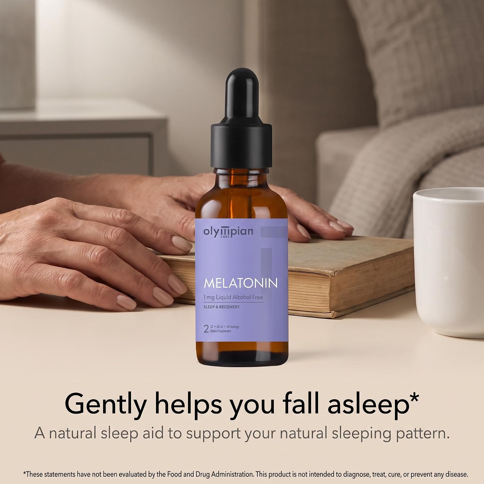2 ounce liquid melatonin bottle