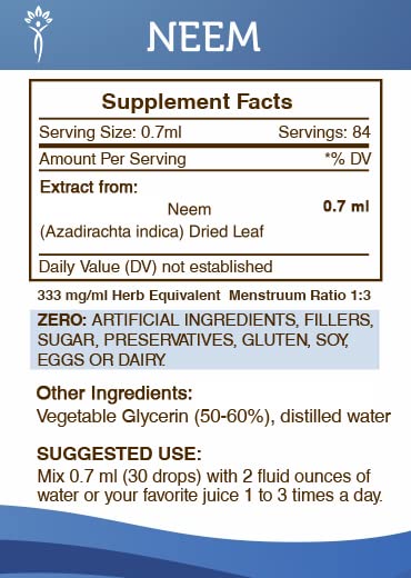 2 oz neem tincture for holistic healing