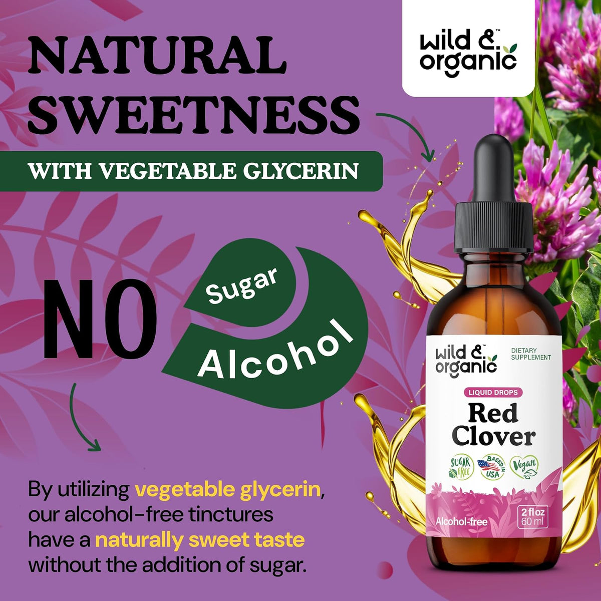 2 oz red clover drops for wellness