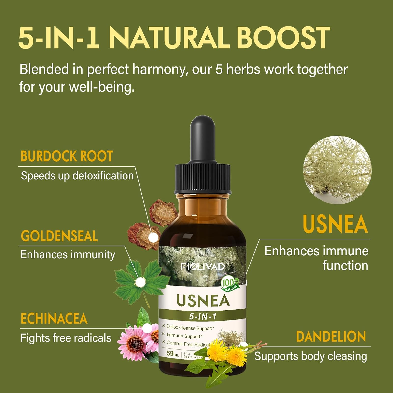 2 oz Usnea tincture for wellness