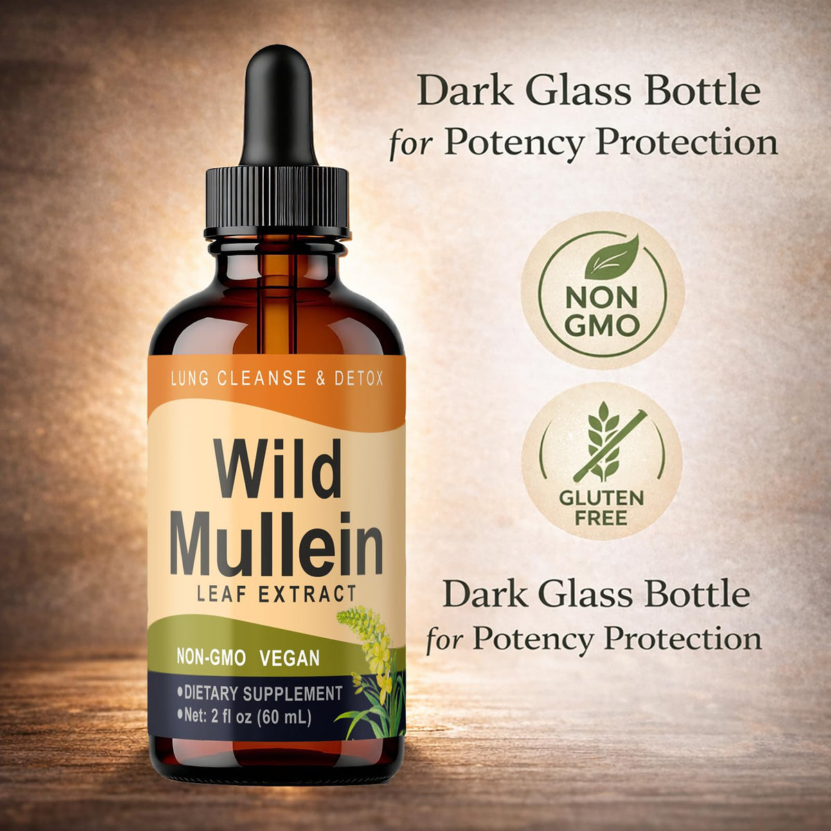 2 oz Wild Mullein Drops for wellness