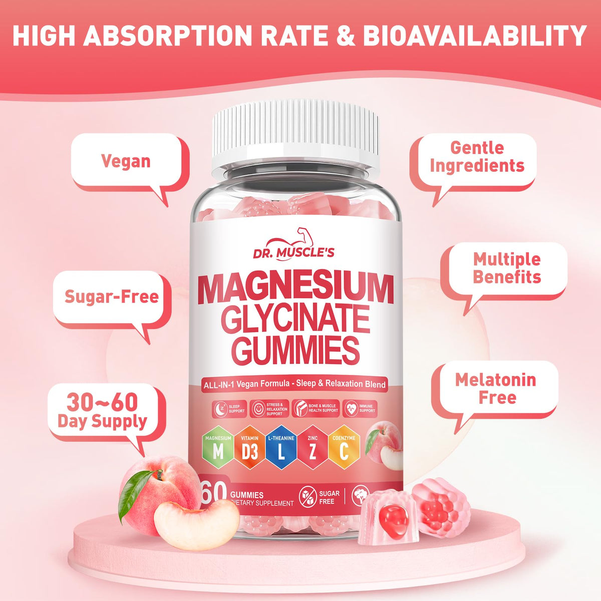 2-pack magnesium gummies for convenience