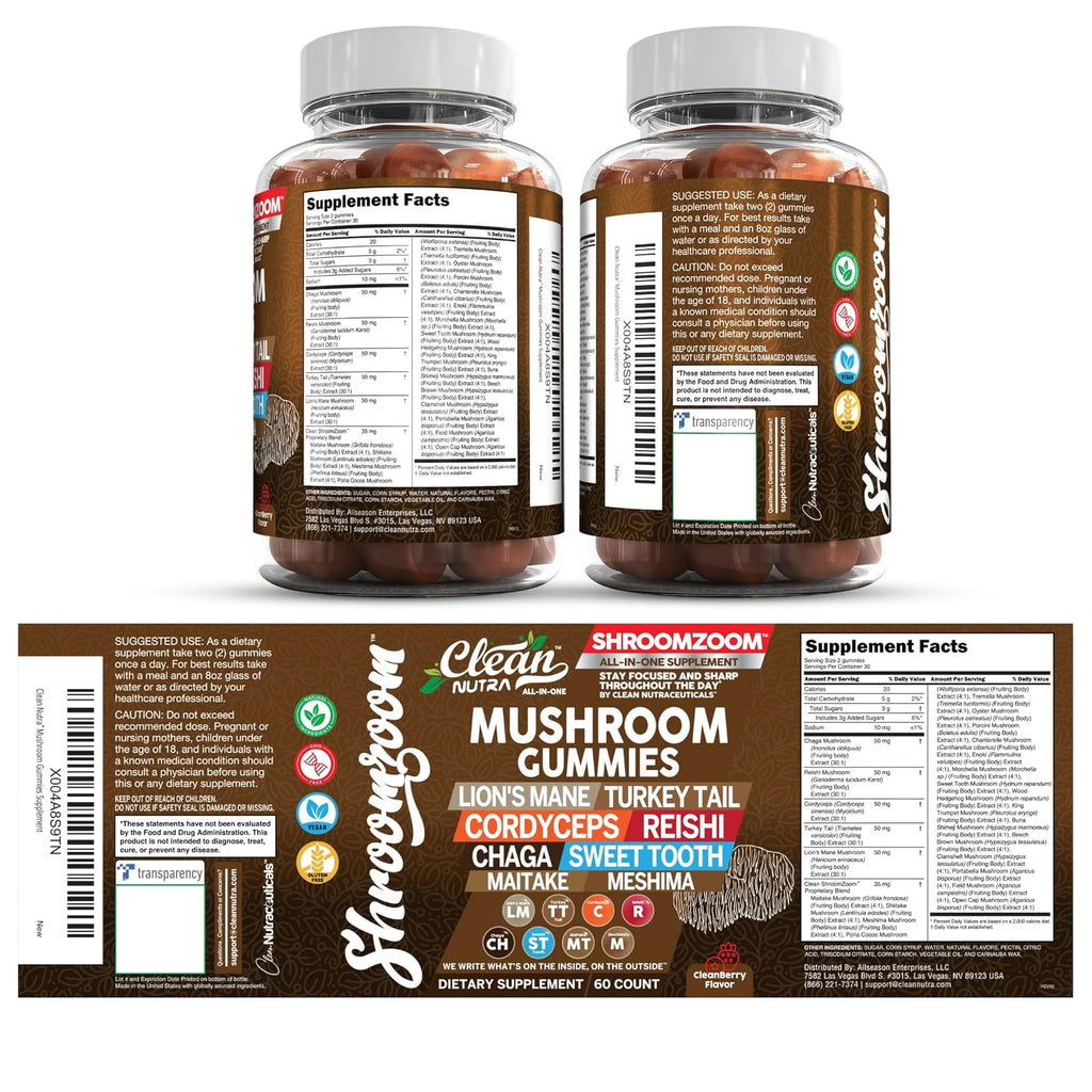 2 pack mushroom gummies for daily use