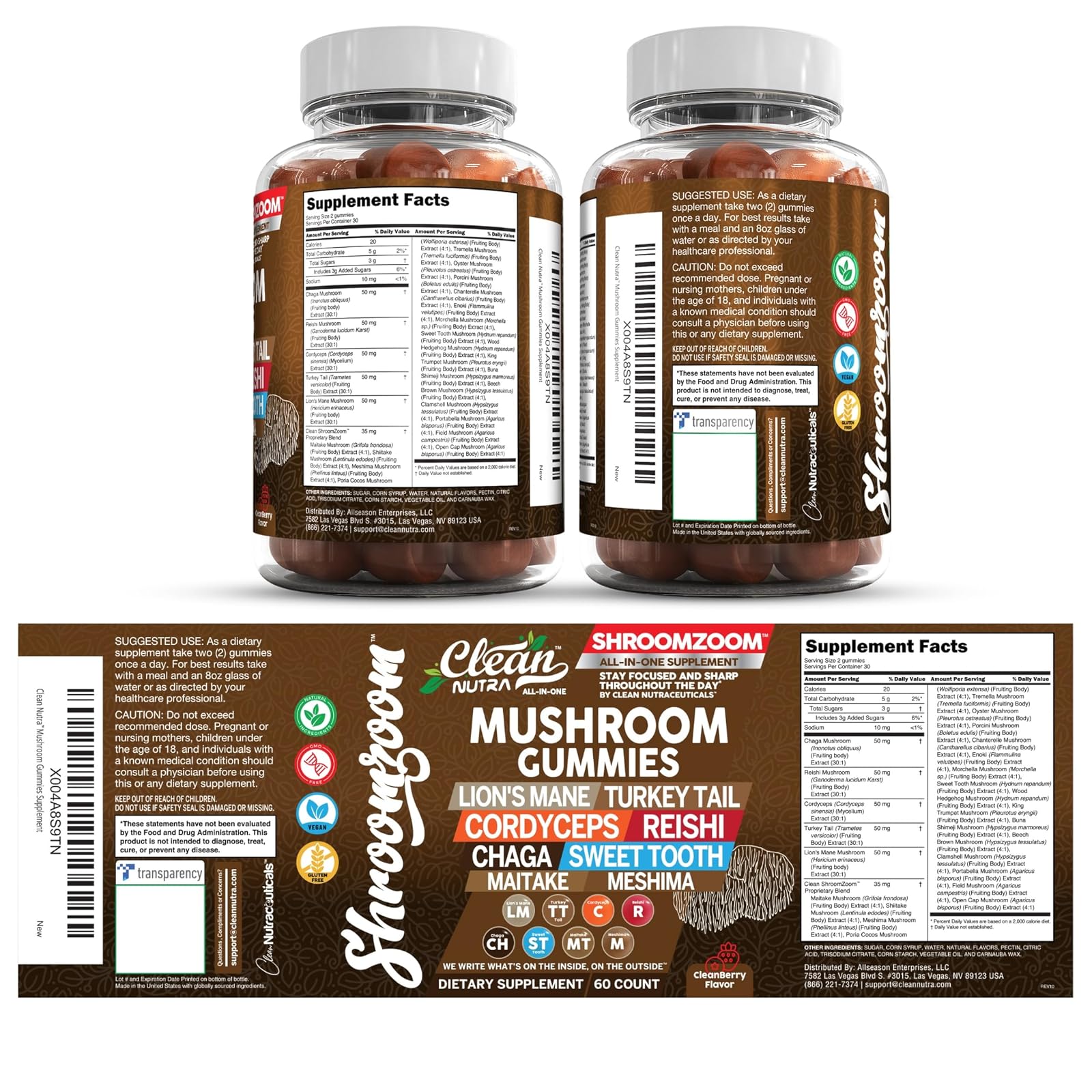 2 pack mushroom gummies for daily use