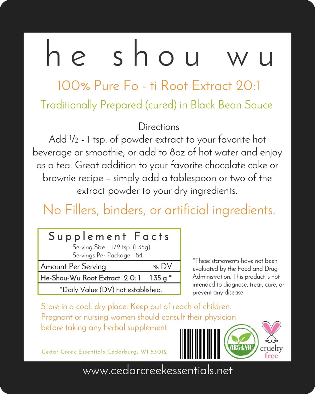 20:1 he shou wu concentrate