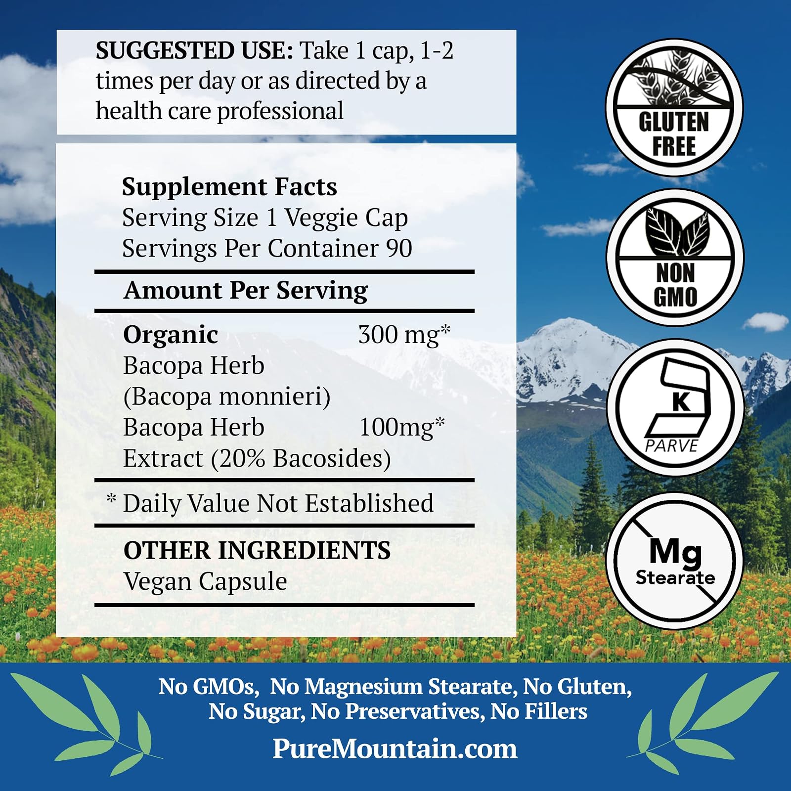 20% Bacosides Bacopa Monnieri supplement