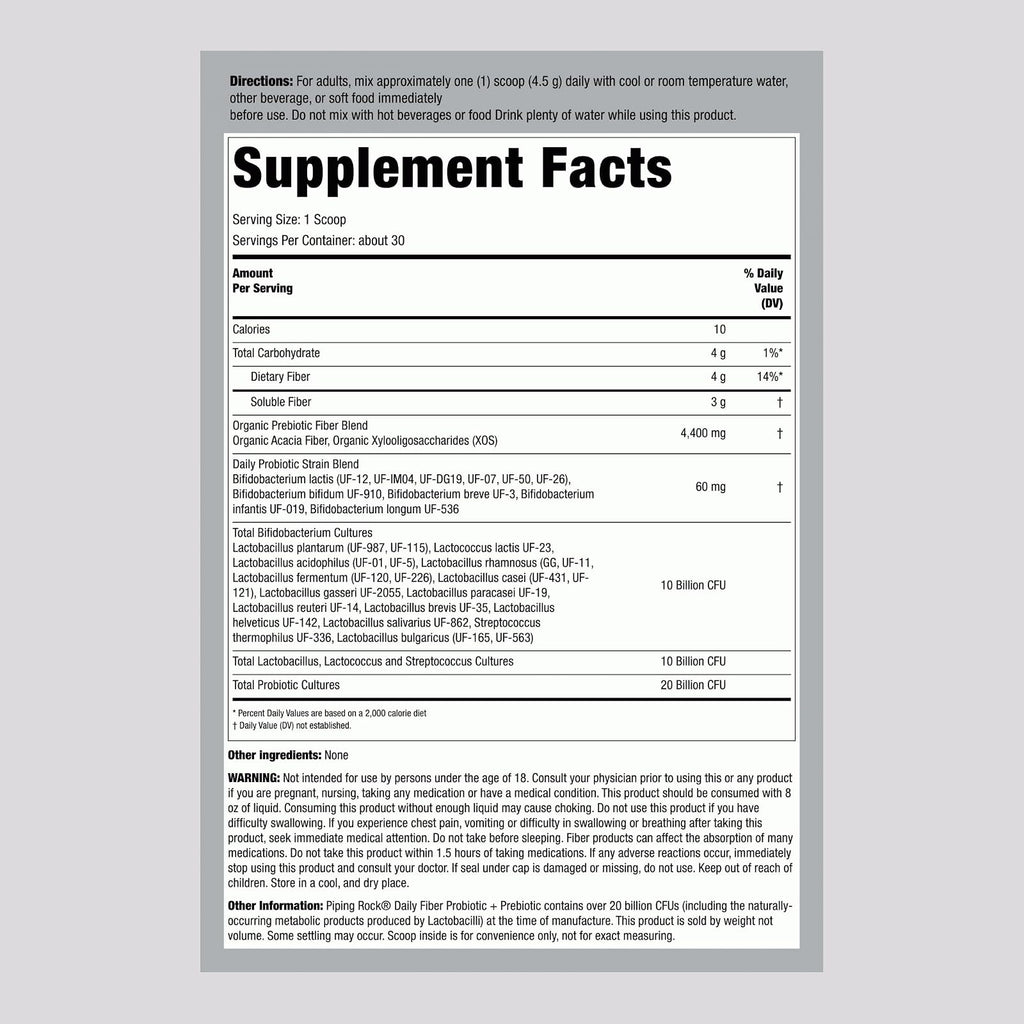 20 billion CFU prebiotic powder supplement