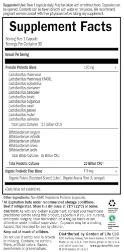 20 billion CFU prenatal probiotics capsules