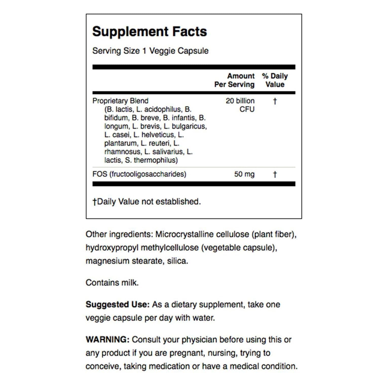 20 billion CFU probiotic capsules
