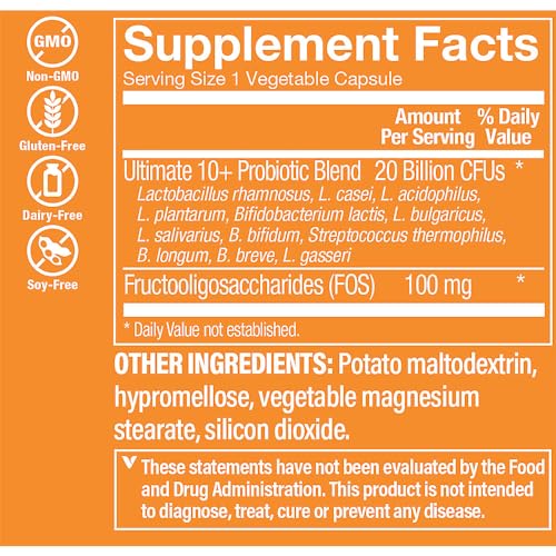 20 billion CFUs probiotics capsules