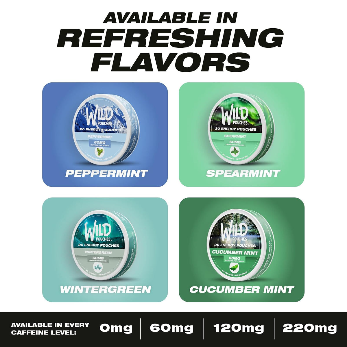 20 count caffeine pouches for performance