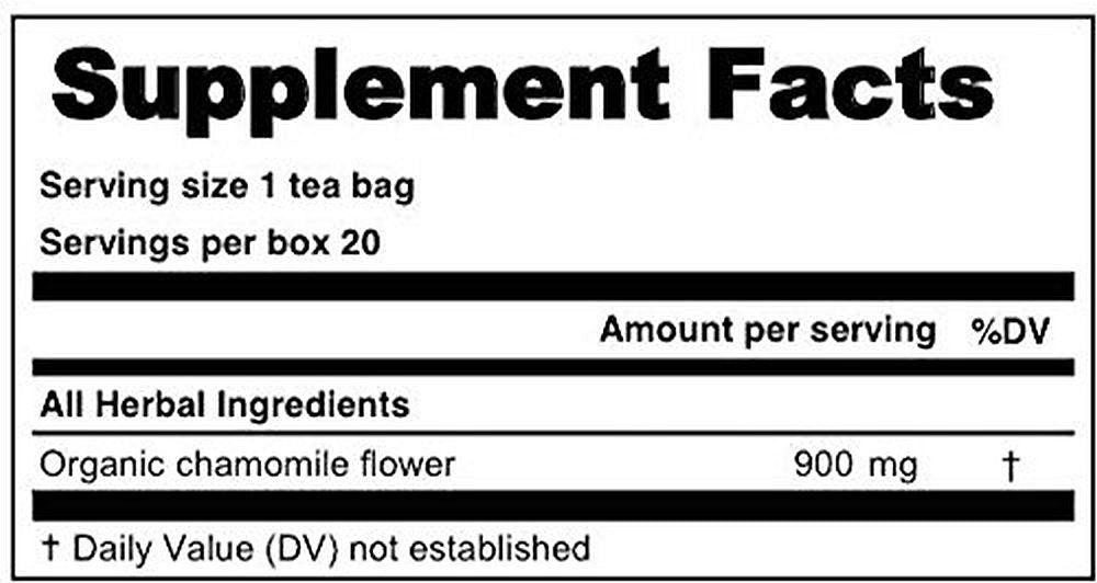 20 count chamomile tea bags