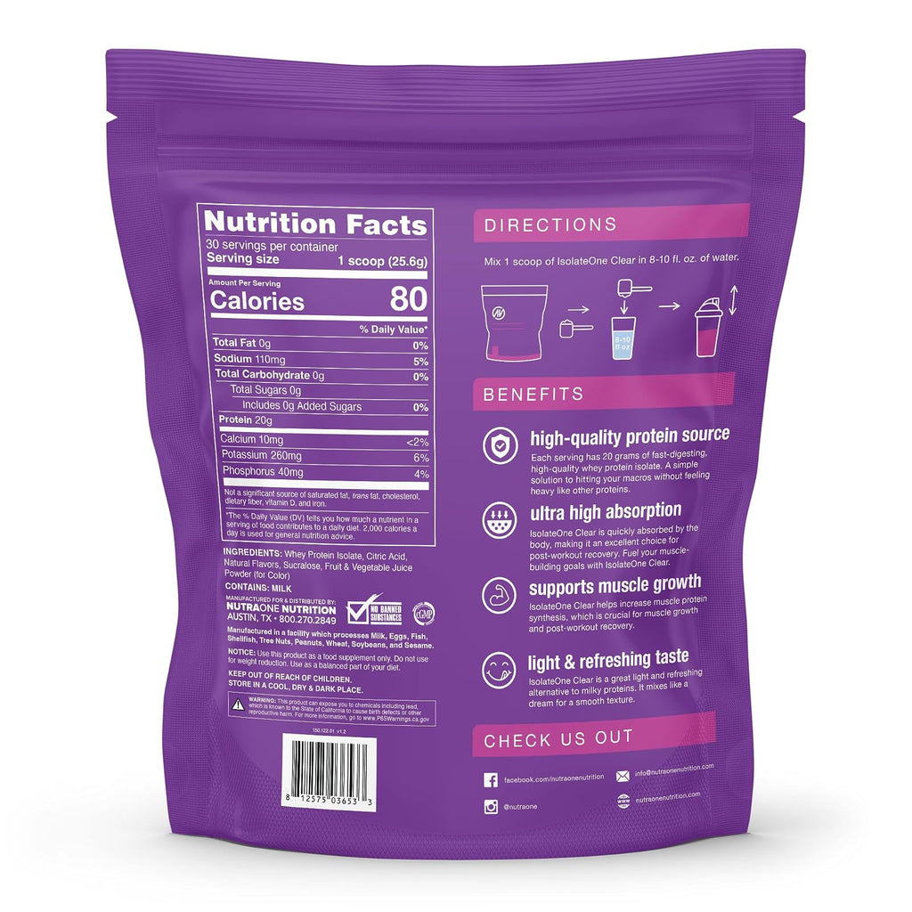 20 g whey protein per serving
