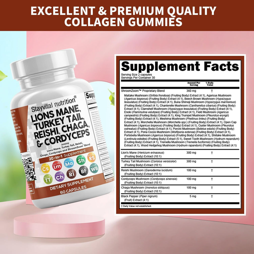 20-in-1 mushroom blend capsules