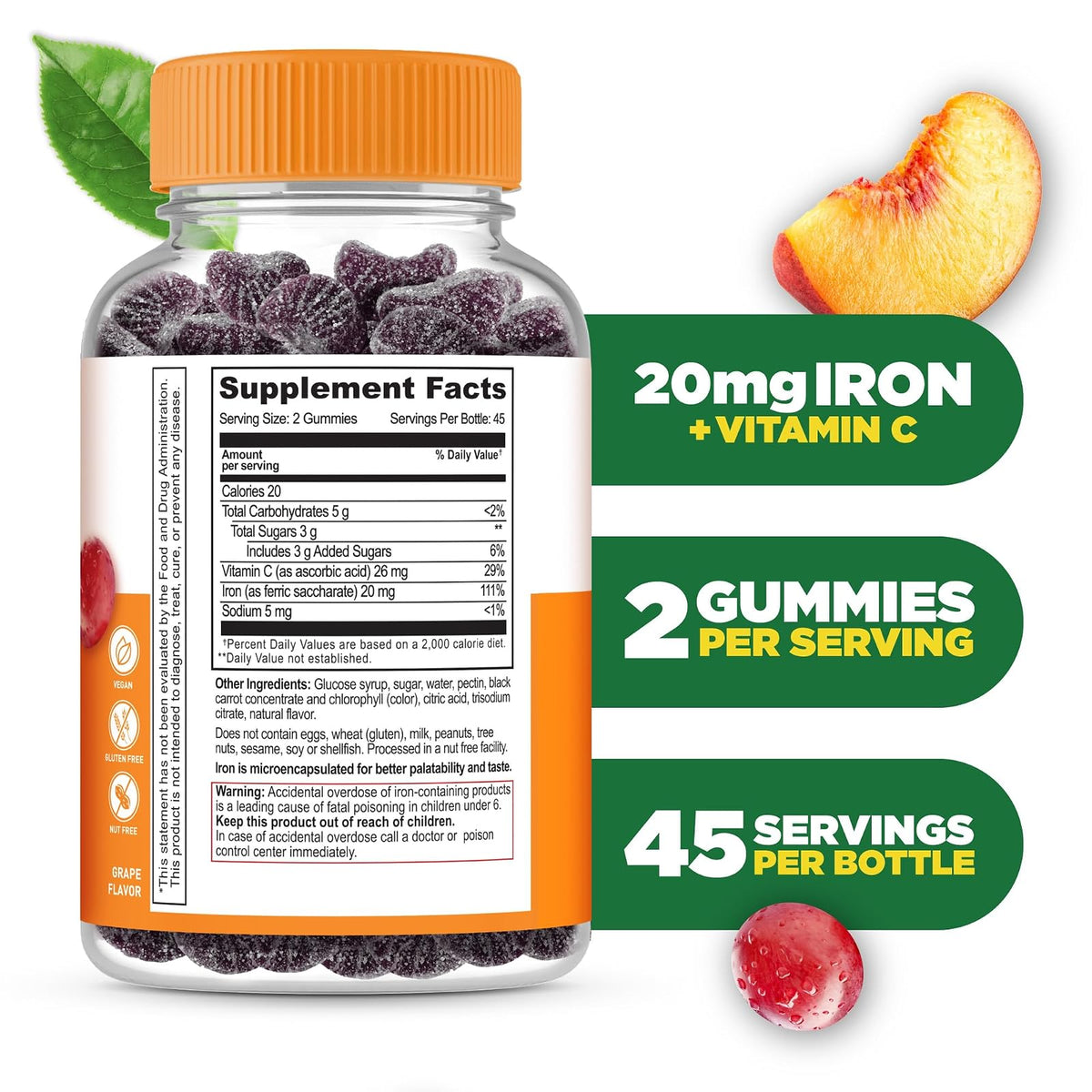 20 mg iron supplement with vitamin C