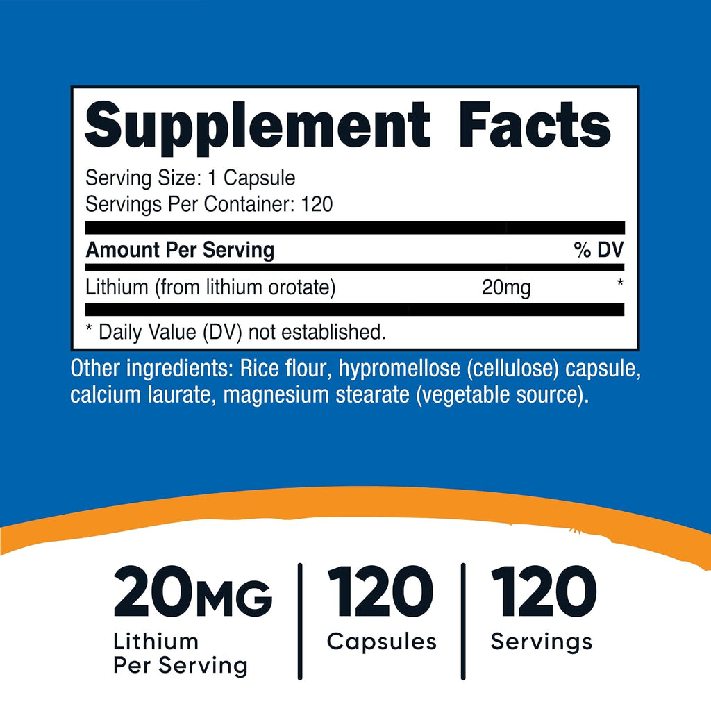 20 mg Lithium Orotate for mental wellness