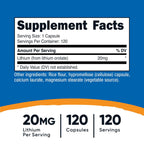 20 mg Lithium Orotate for mental wellness
