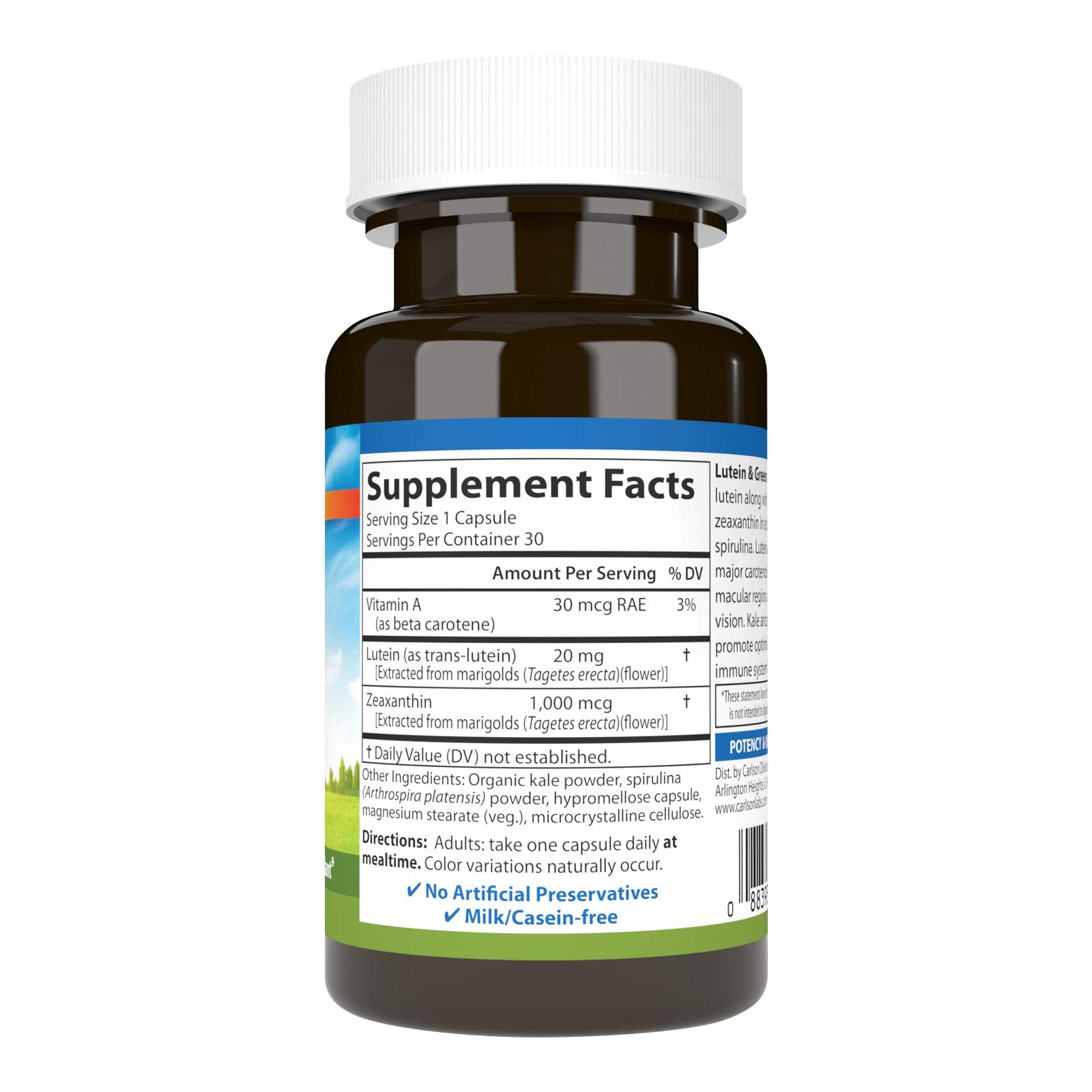 20 mg lutein and greens supplement