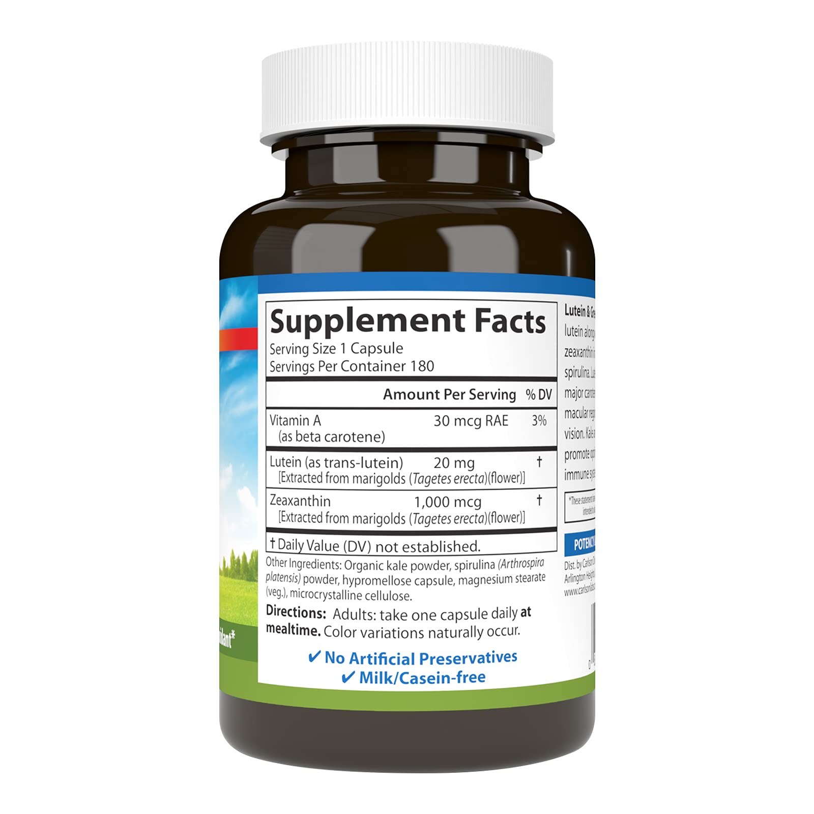 20 mg lutein greens supplement