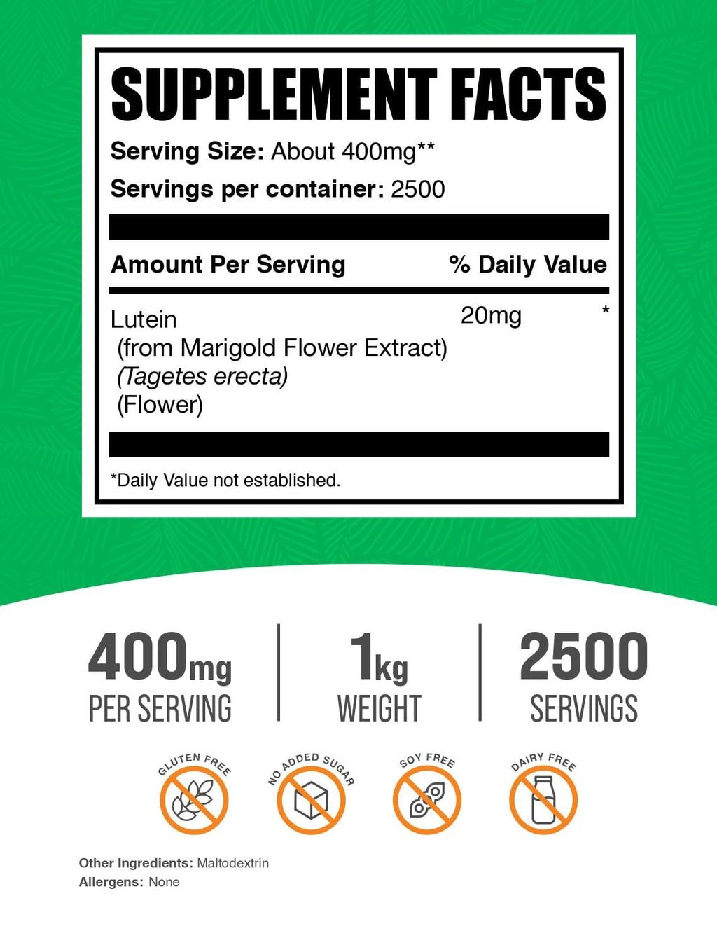 20 mg Lutein Powder for daily wellness