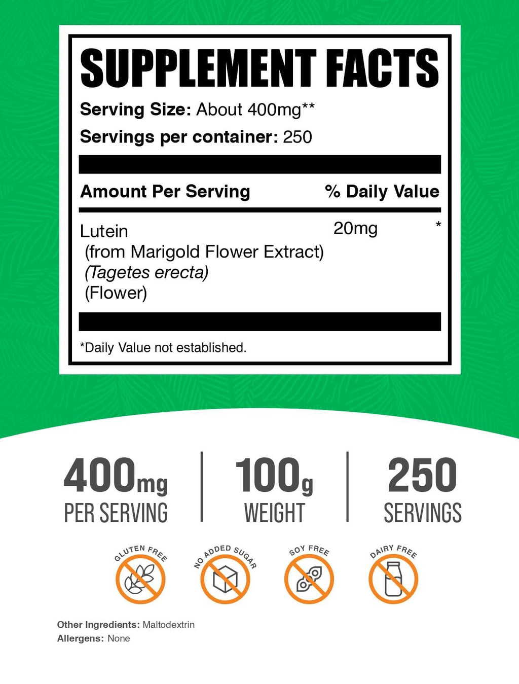 20 mg Lutein Powder for vision support