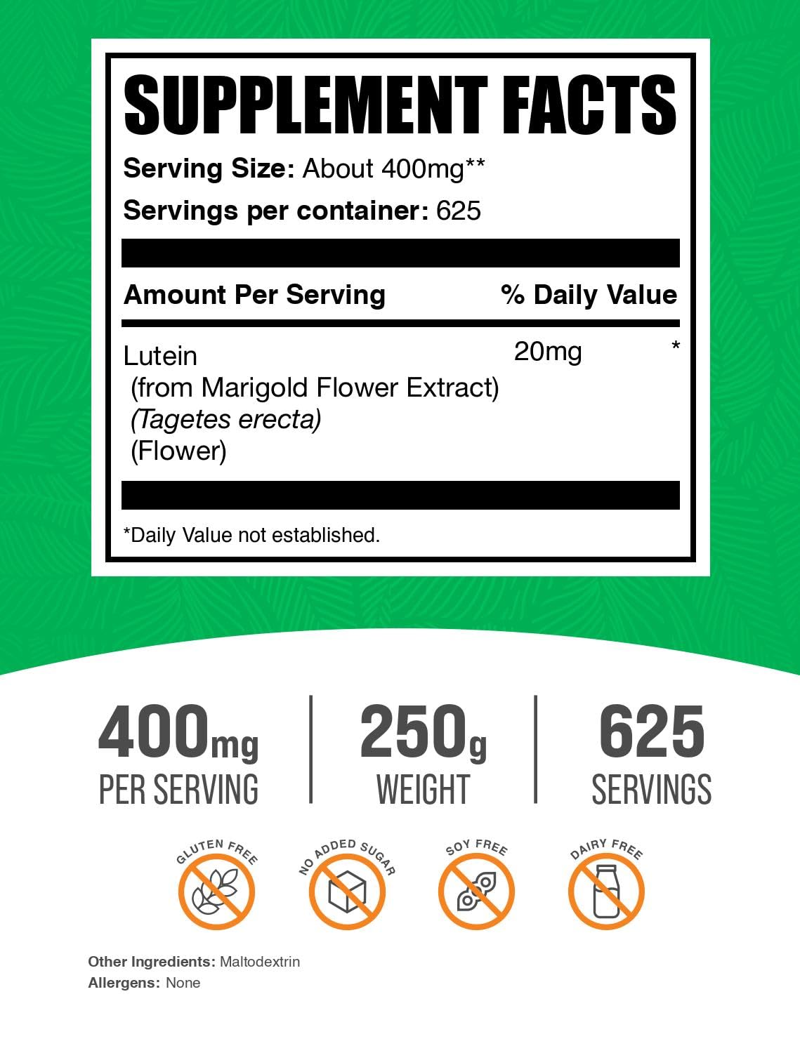 20 mg Lutein Powder for vision support