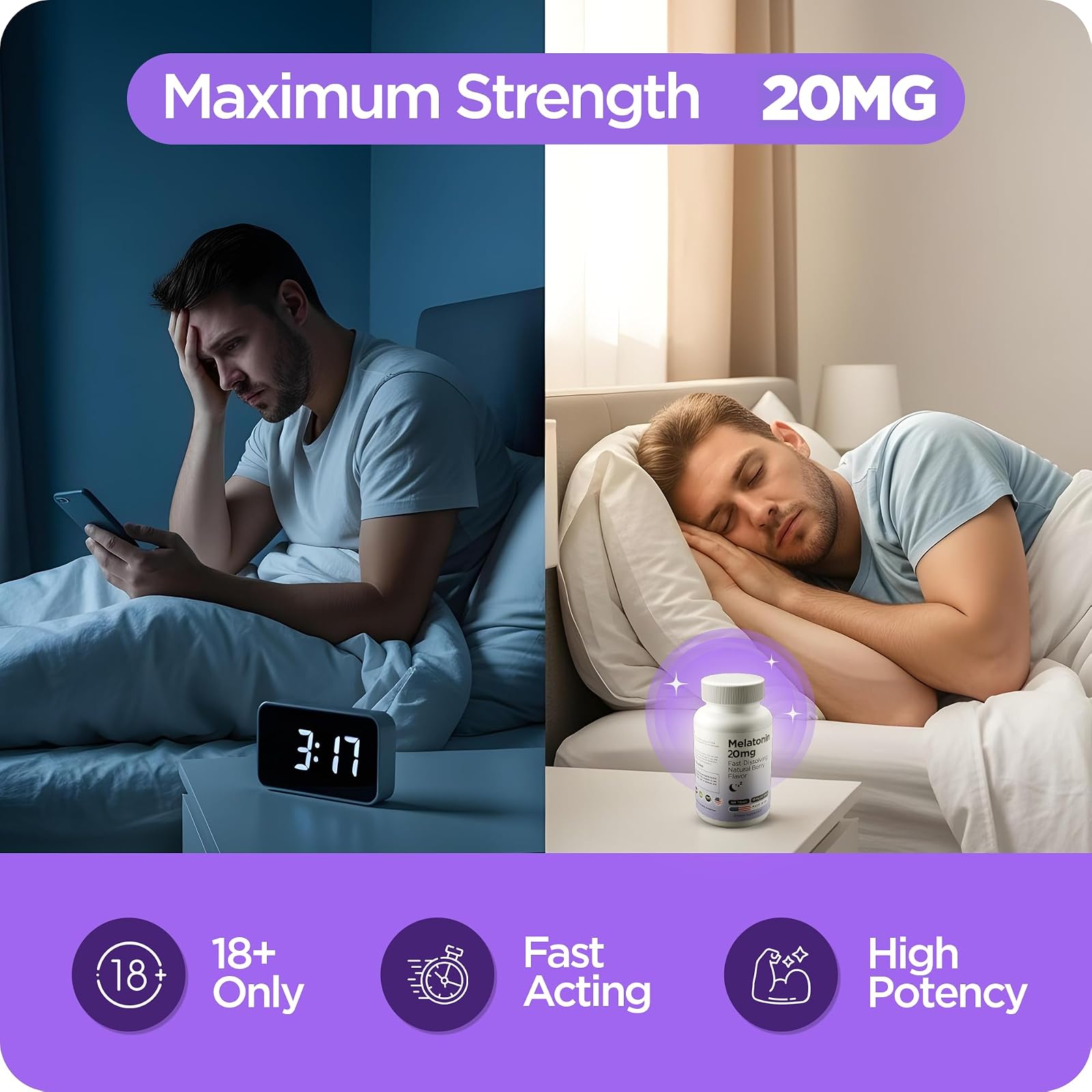 20 mg melatonin for restful sleep