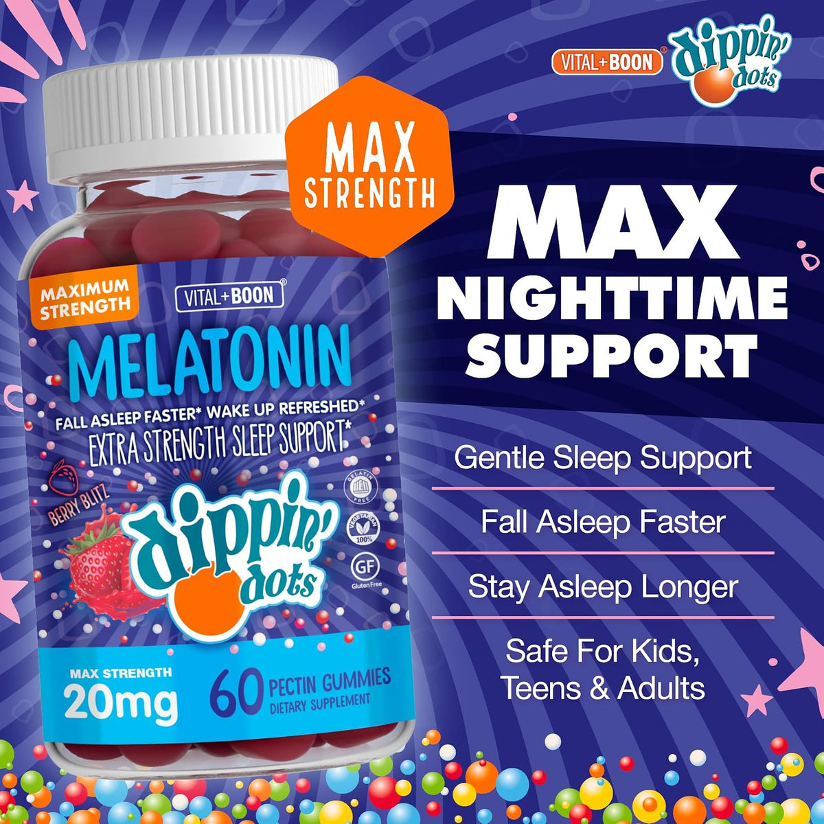 20 mg melatonin sleep support gummies