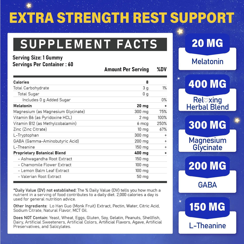 20 mg melatonin sleep support