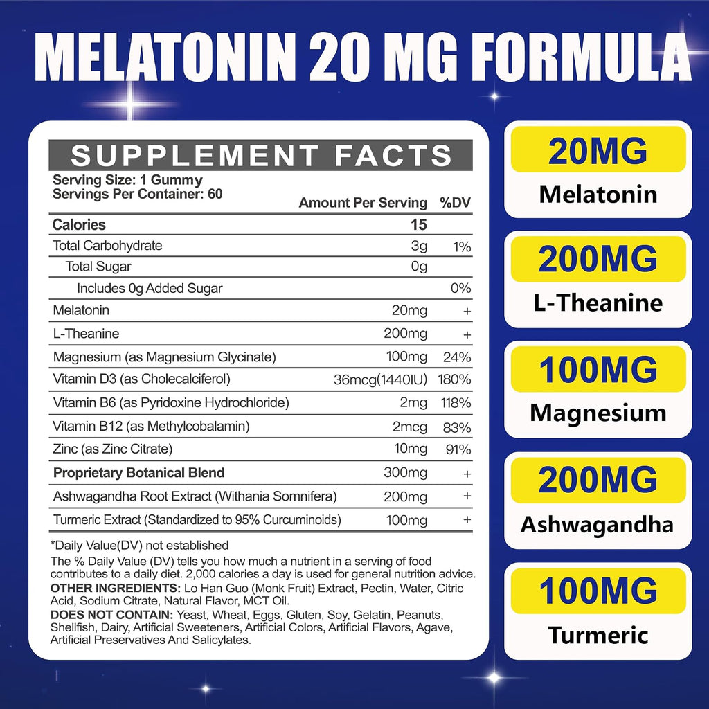 20 mg melatonin sleep support