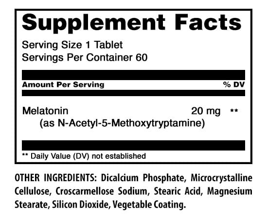 20 mg melatonin tablets for restful nights
