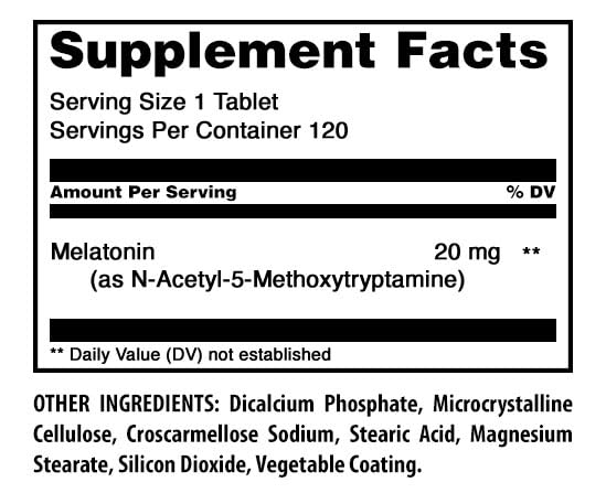 20 mg melatonin tablets for restful nights