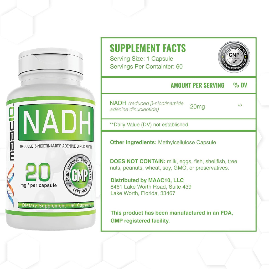 20 mg NADH capsules for vitality