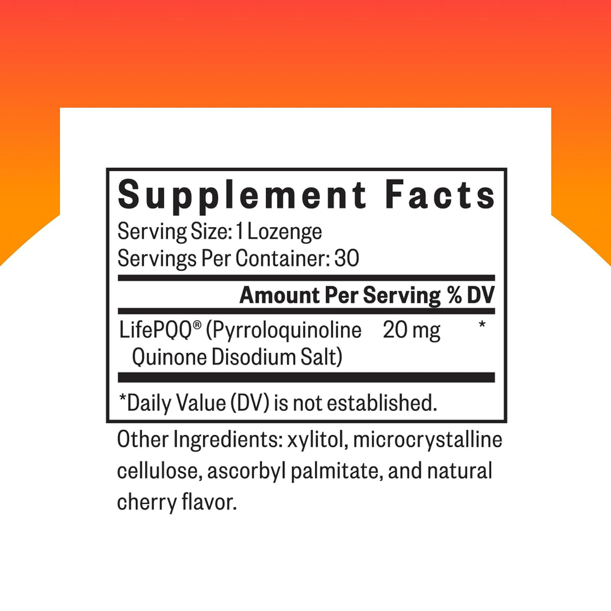 20 mg PQQ lozenge for energy
