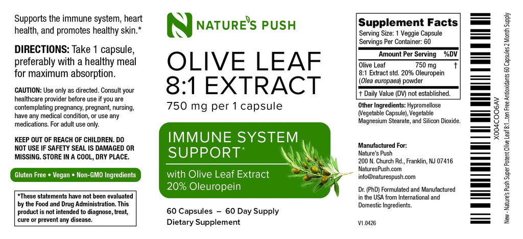 20% oleuropein olive leaf capsules