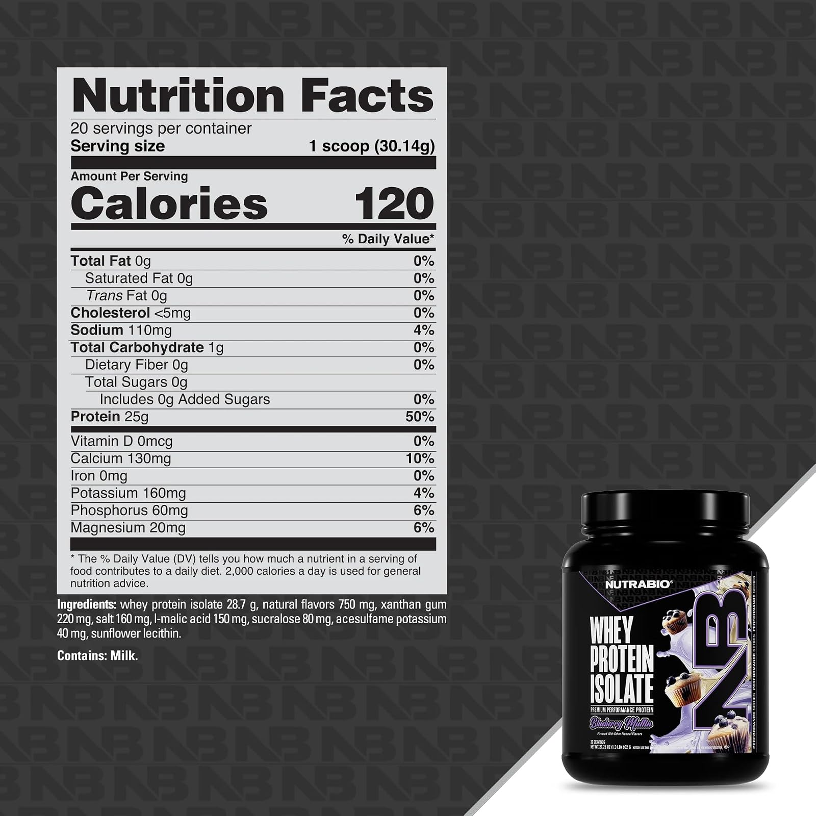 20 servings of premium whey protein