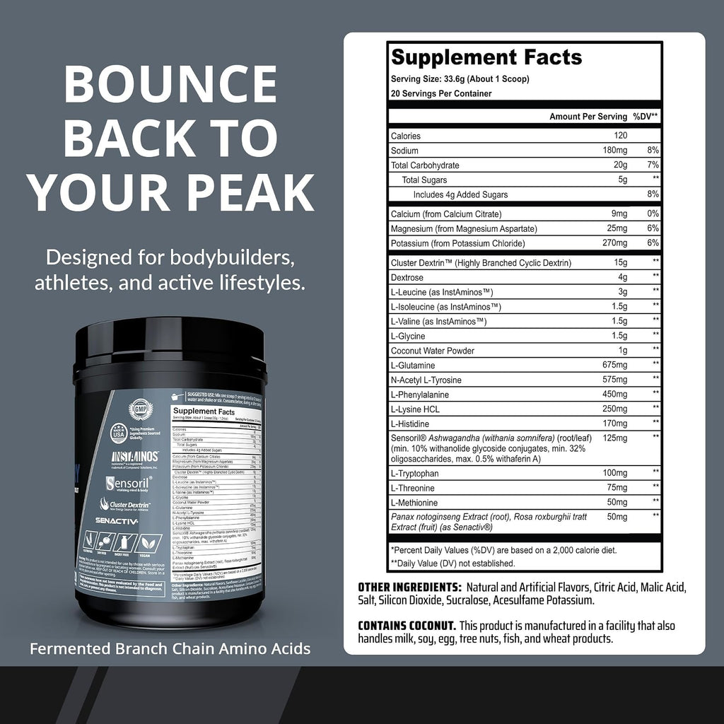 20 servings of recovery drink