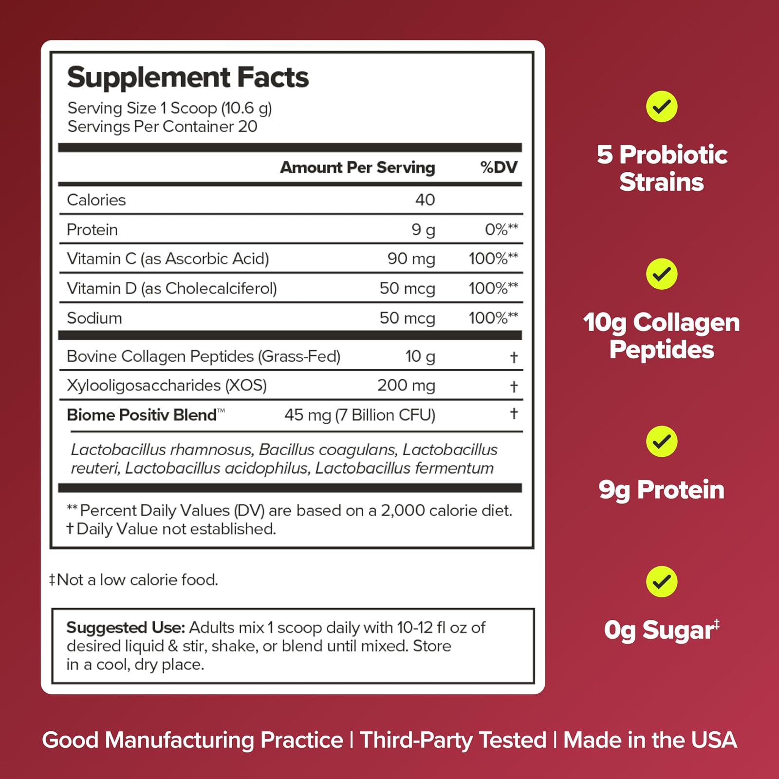 20 servings of URO probiotic powder