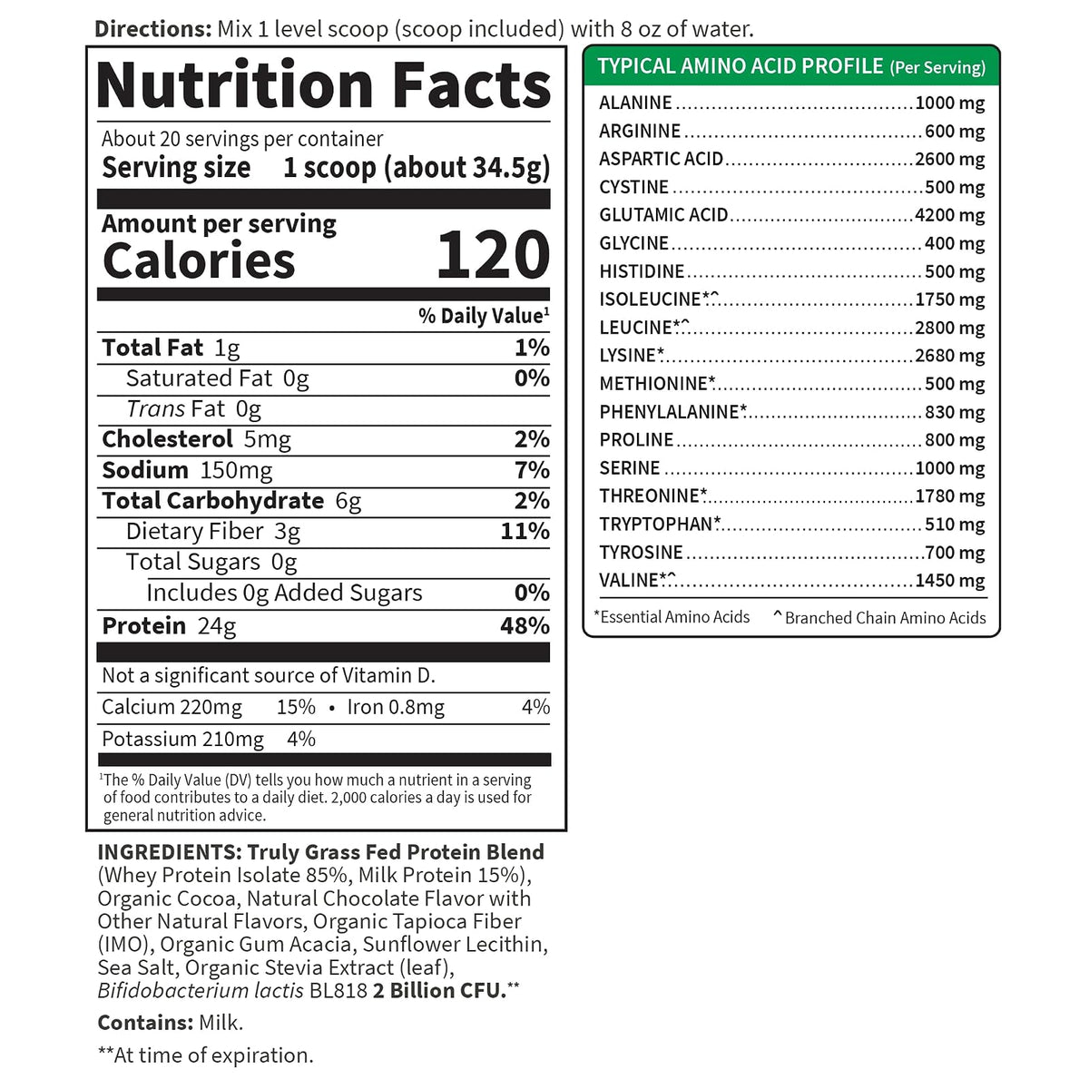 20 servings of whey protein nutrition