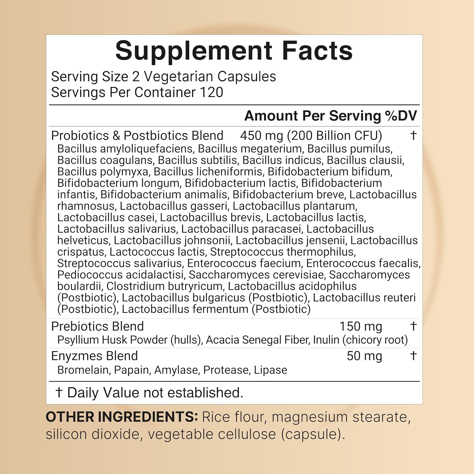 200 billion CFU probiotic capsules