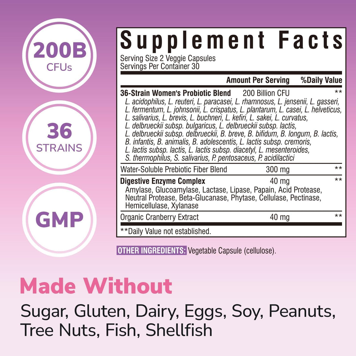 200 billion CFU women's probiotics