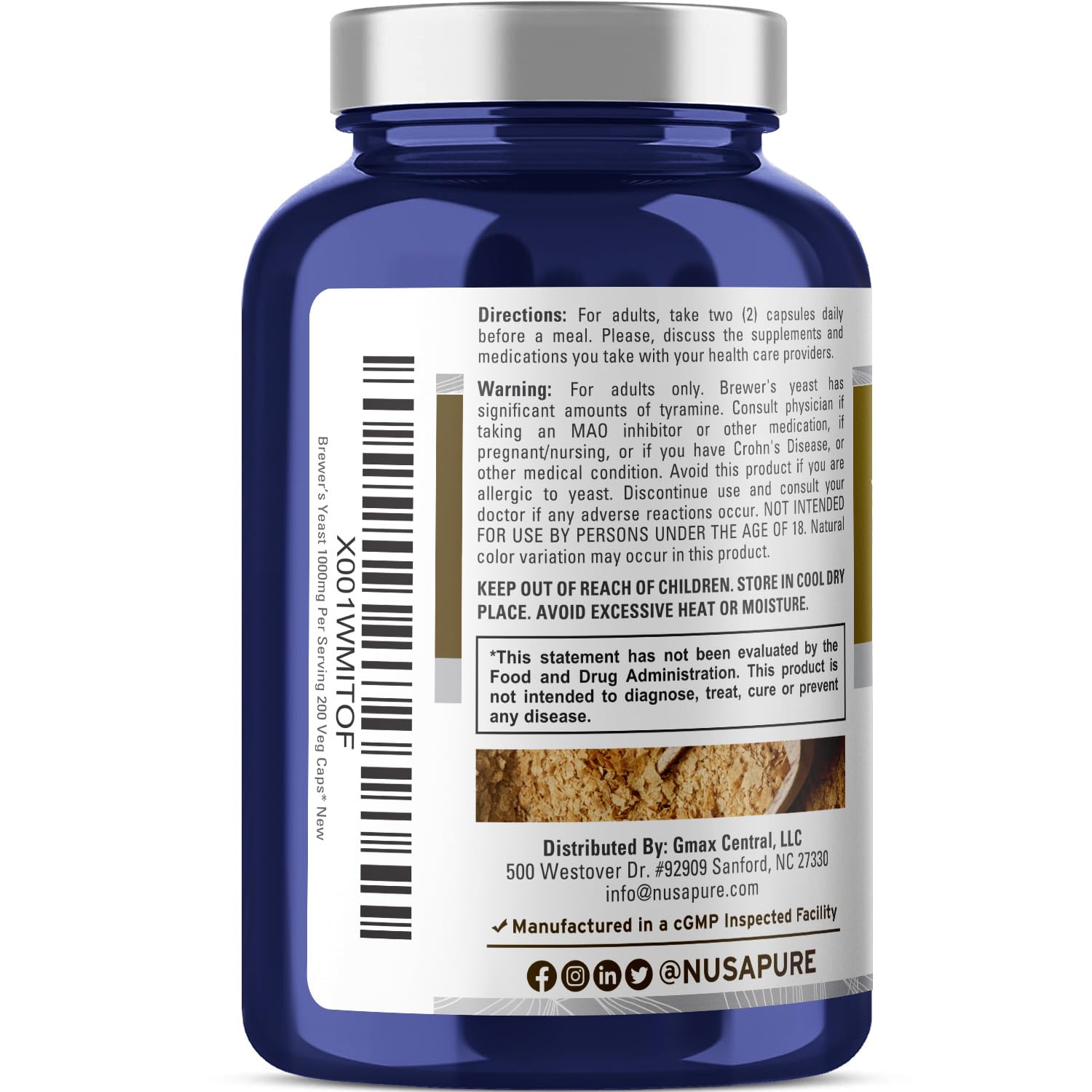 200 capsules of brewer's yeast