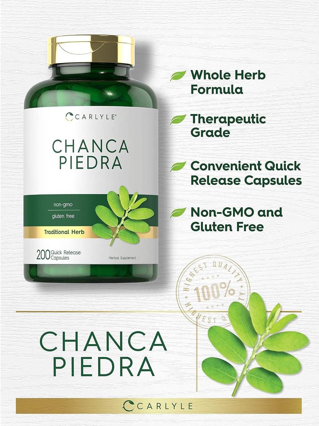 200 capsules of Chanca Piedra extract