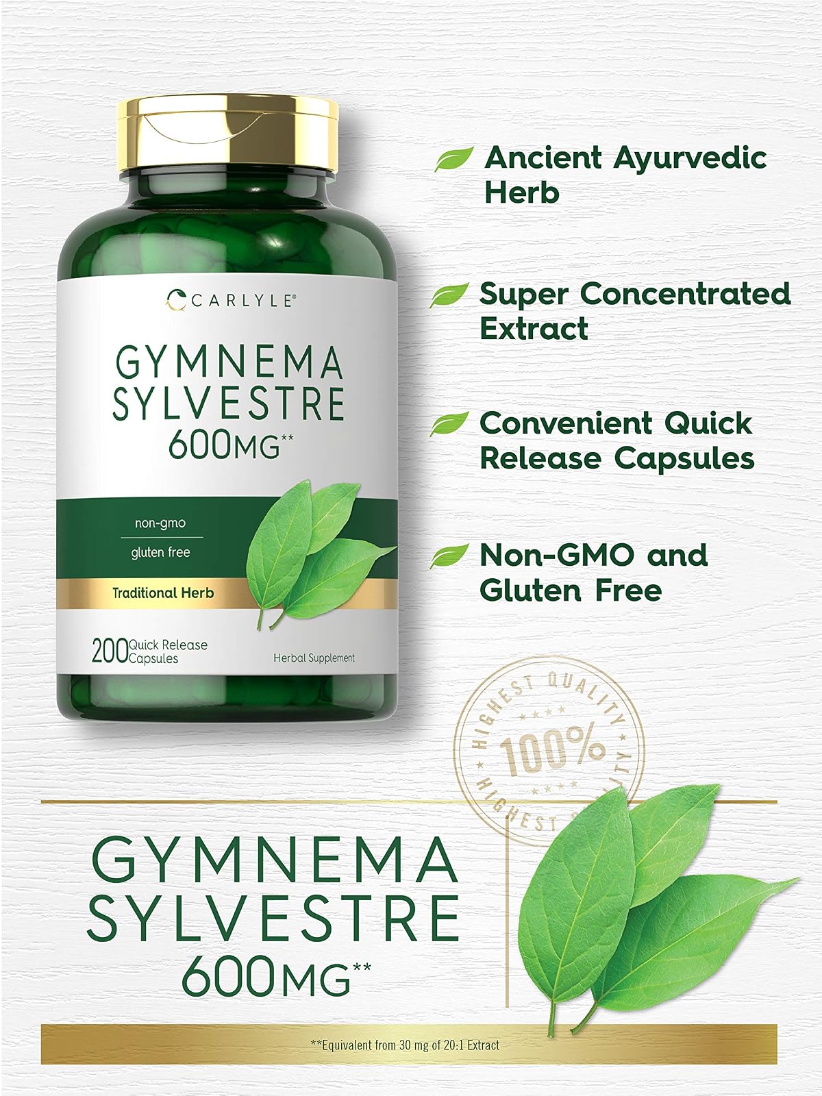 200 capsules of Gymnema Sylvestre