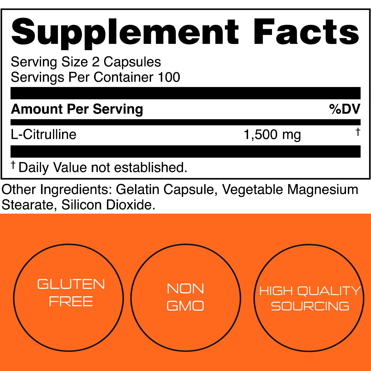 200 capsules of L-Citrulline for endurance